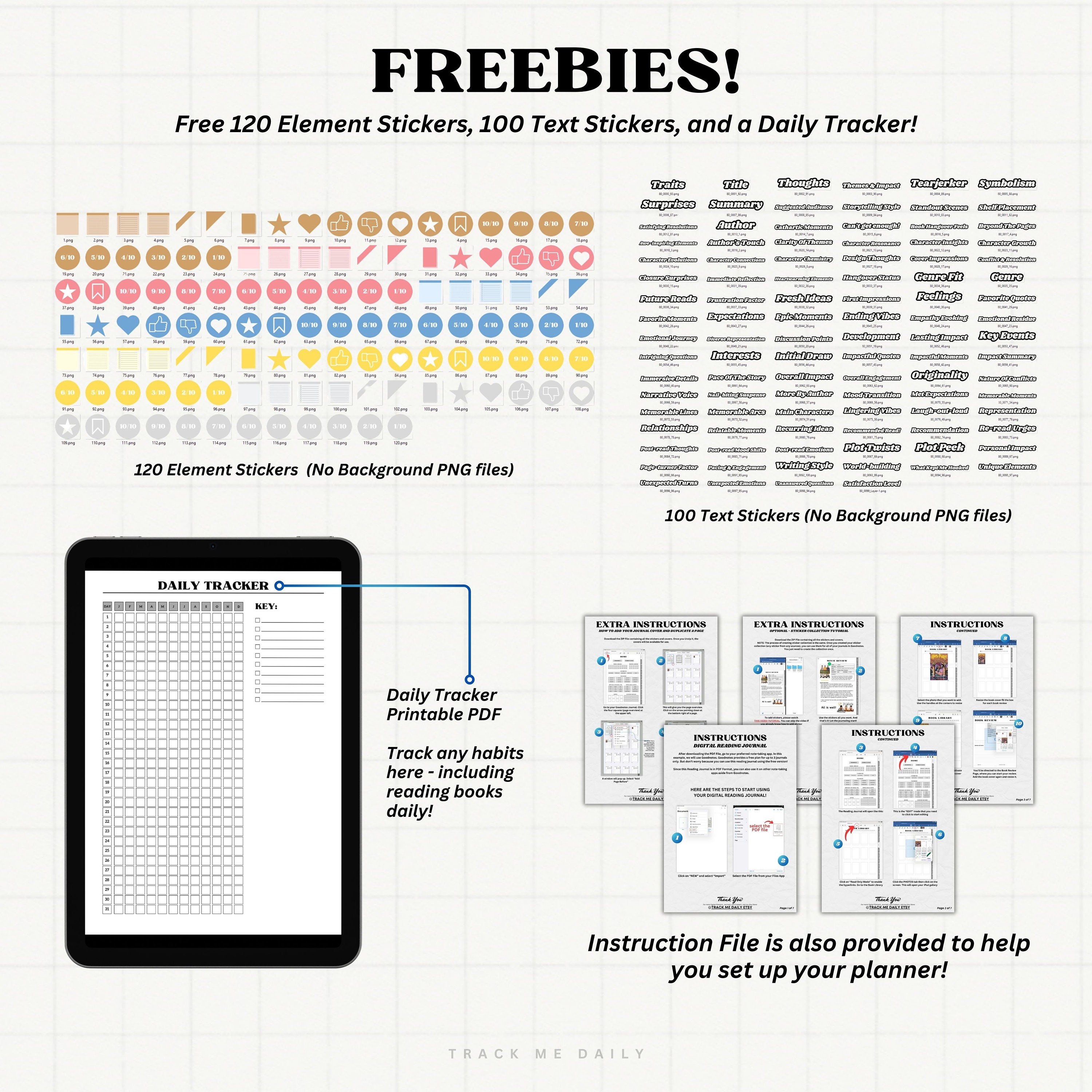 Digital Reading Journal, Reading Tracker Goodnotes Planner, Book Review ...