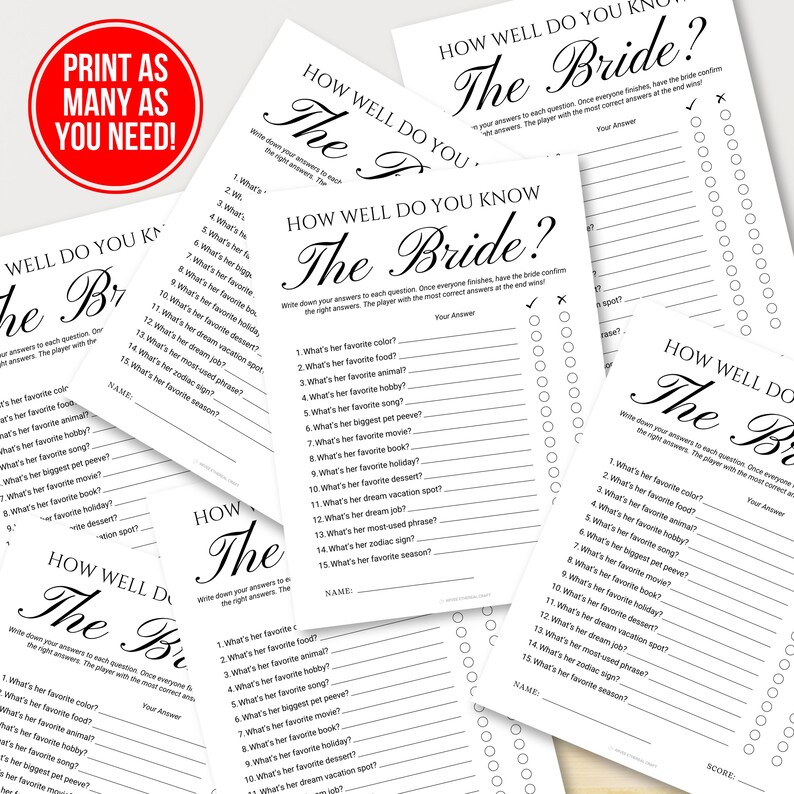 How Well Do You Know the Bride Game, Who Knows the Bride Best ...