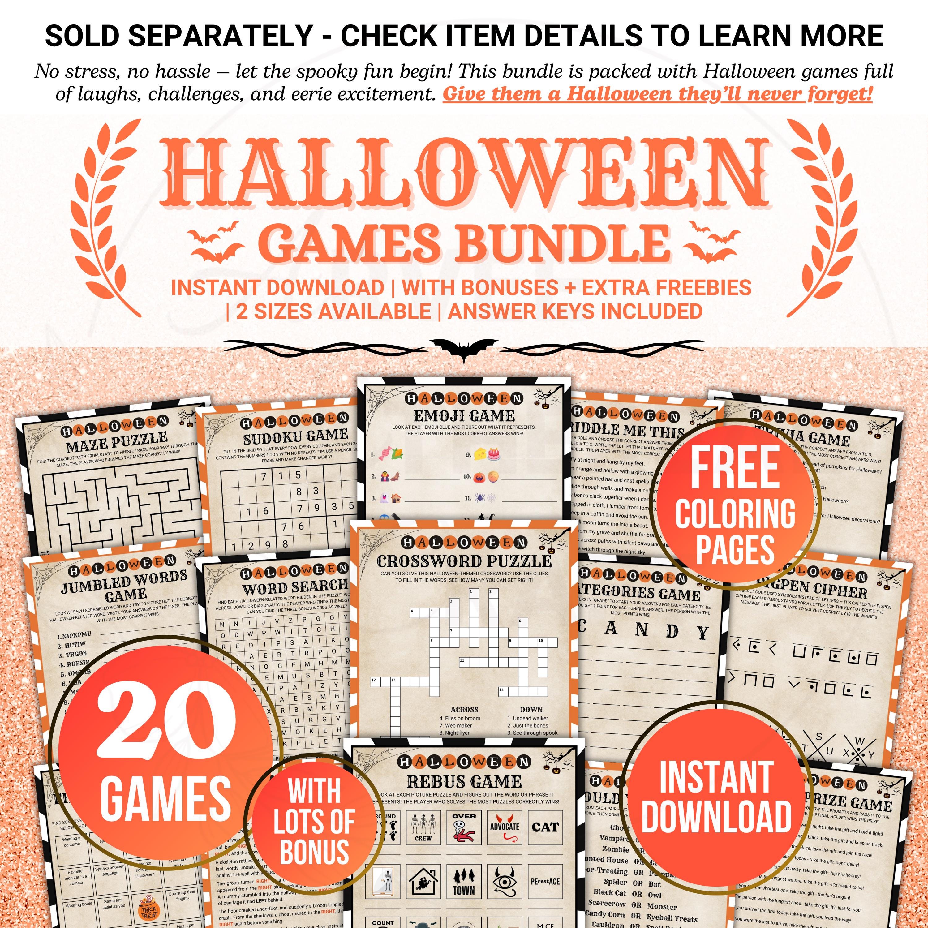 Halloween Rebus Game, Printable Rebus Puzzles, Picture Puzzle Quiz ...