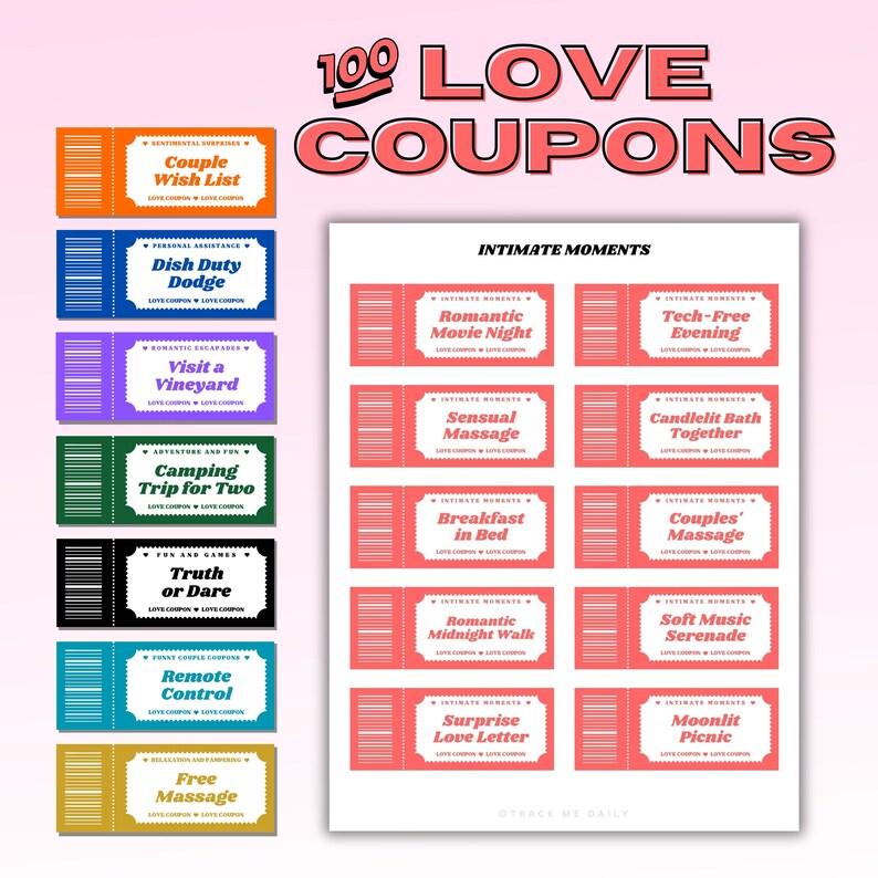 Love Coupons Printable, Editable Canva Template, Valentines Day Coupon ...