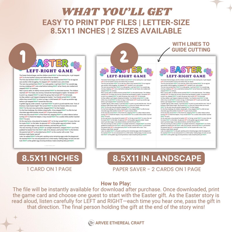 Easter Left Right Games, Printable Easter Story, Easter Activity Pass ...