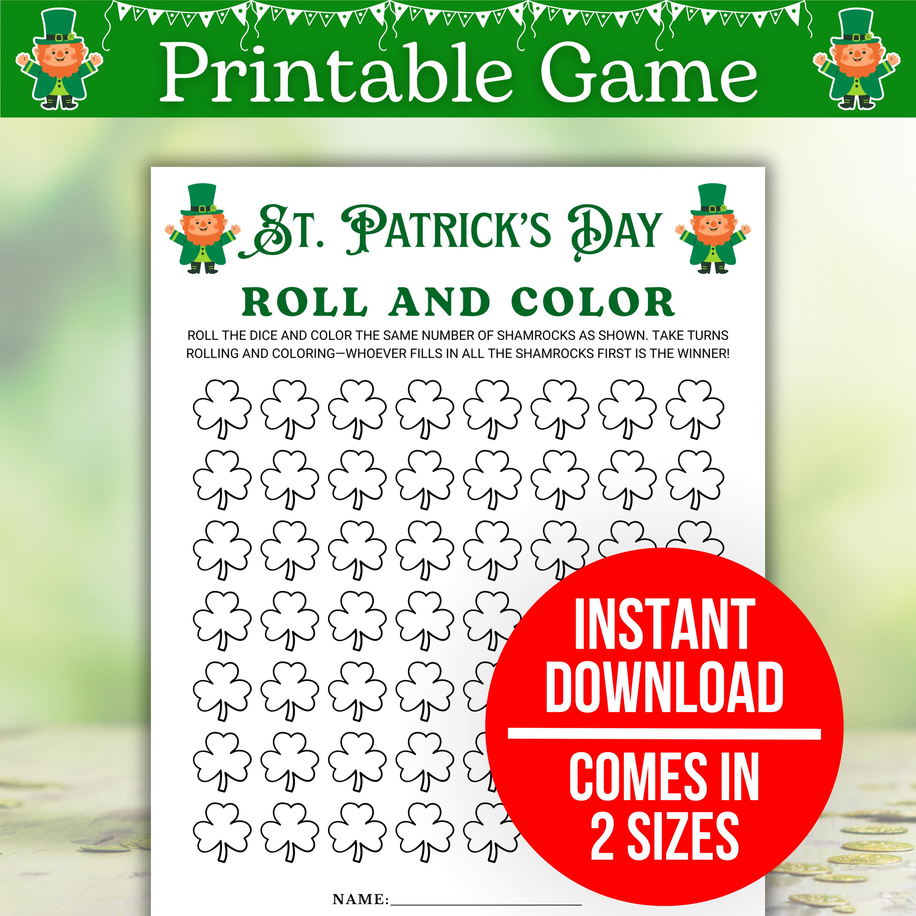Roll and Color Game, Printable Coloring Game, Roll the Dice Game, Dice ...