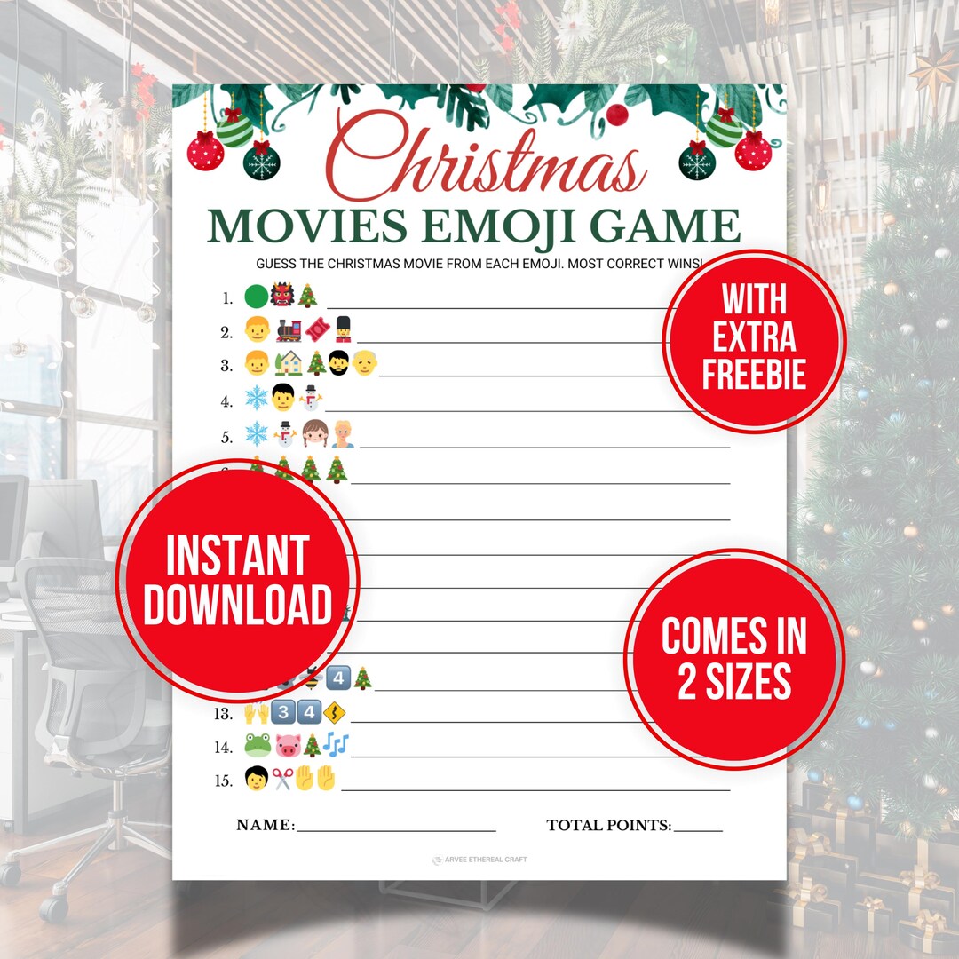 Printable Christmas Guess the Movies Emoji Game, Christmas Movies Emoji ...