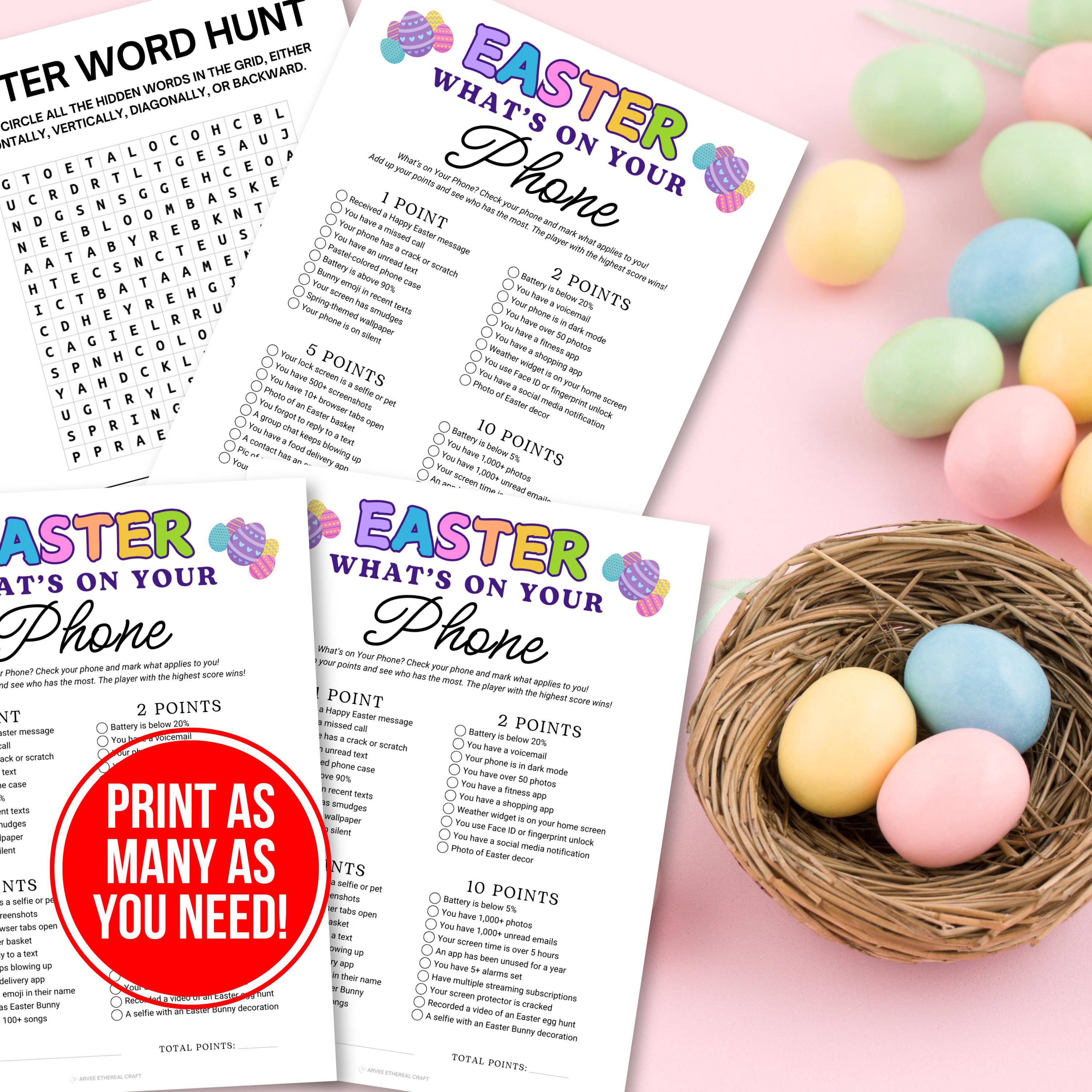 Easter What’s on Your Phone Game, Easter Activity, Printable Family ...