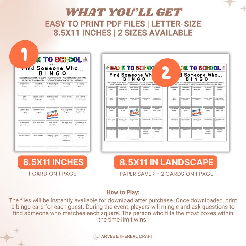 Back to School Find Someone Who Bingo, Printable Find the Guest Bingo ...