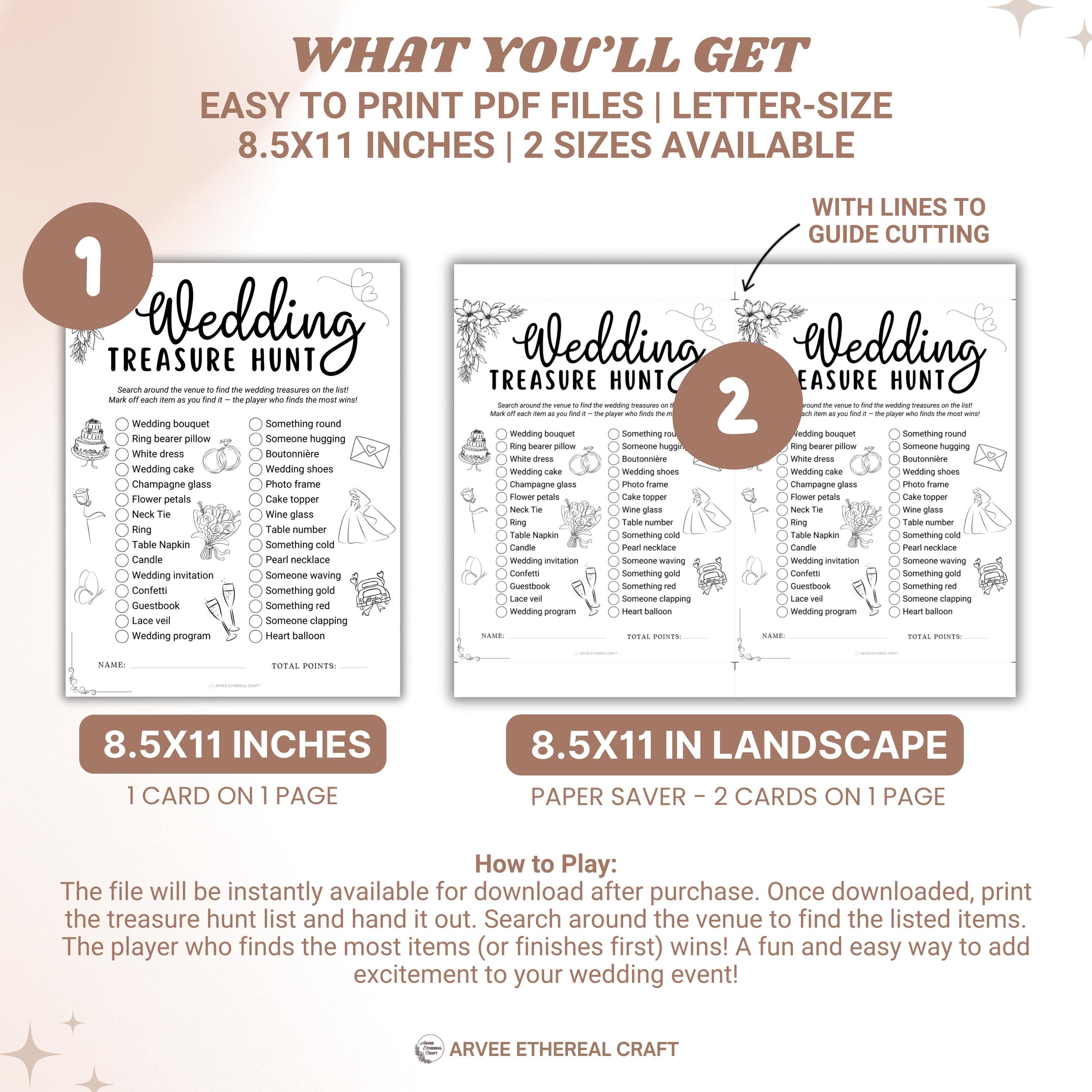 Wedding Treasure Hunt, Wedding Scavenger Hunt, Wedding Activities, Kids ...