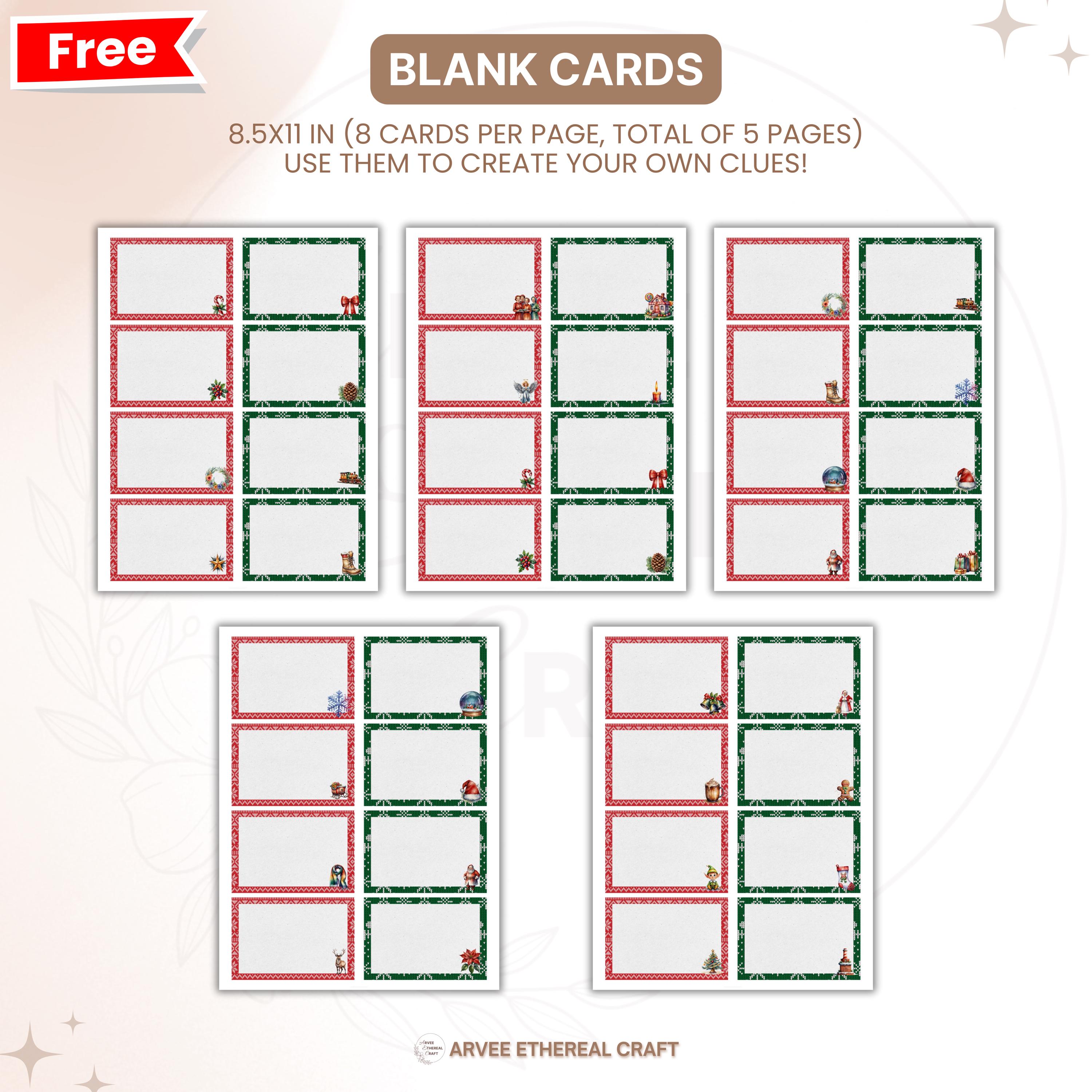 Christmas Scavenger Hunt, Indoor Christmas Treasure Hunt Kids, Family ...