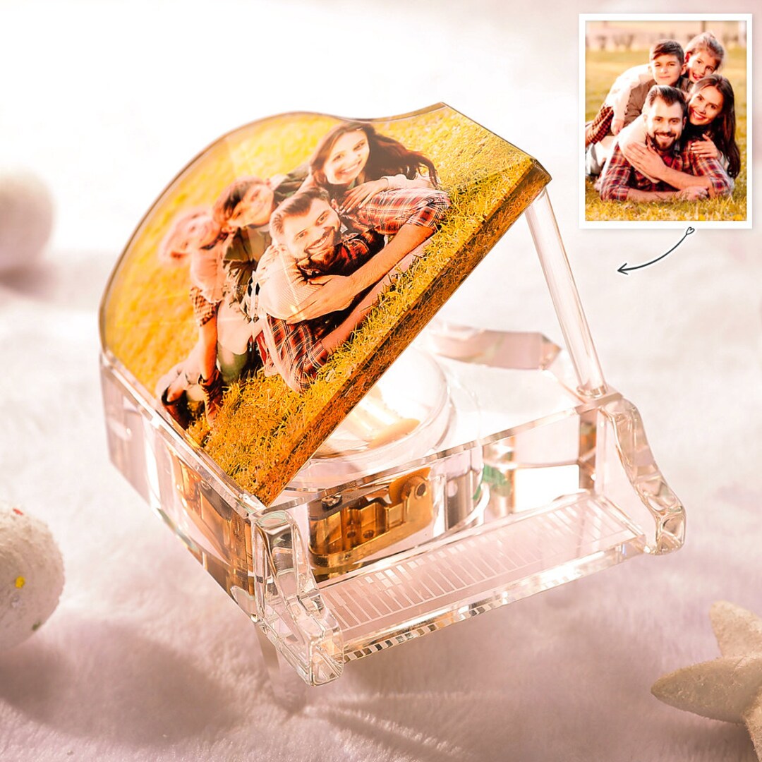 Custom Crystal Piano Music Box Desktop Decoration Ornament - Etsy