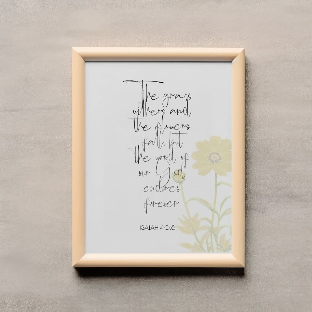 Christian Wall Decor Christian Scripture Wall Art Isaiah 40:8 Christian ...