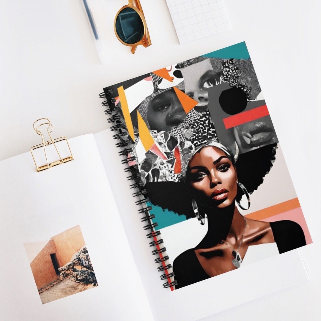 Spiral Notebook Cute Black Woman Art Colorful Planner Diary Office ...