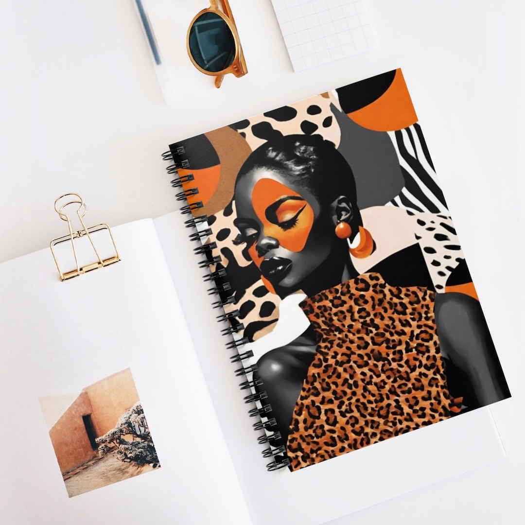 Black Woman Notebook, Black Girl Journal, Woman Artist Journal, Animal ...