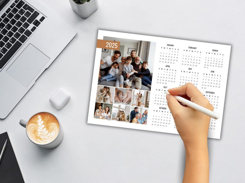 Editable Your Photos Horizontal Calendar 2025 Landscape Calendar 2025 ...
