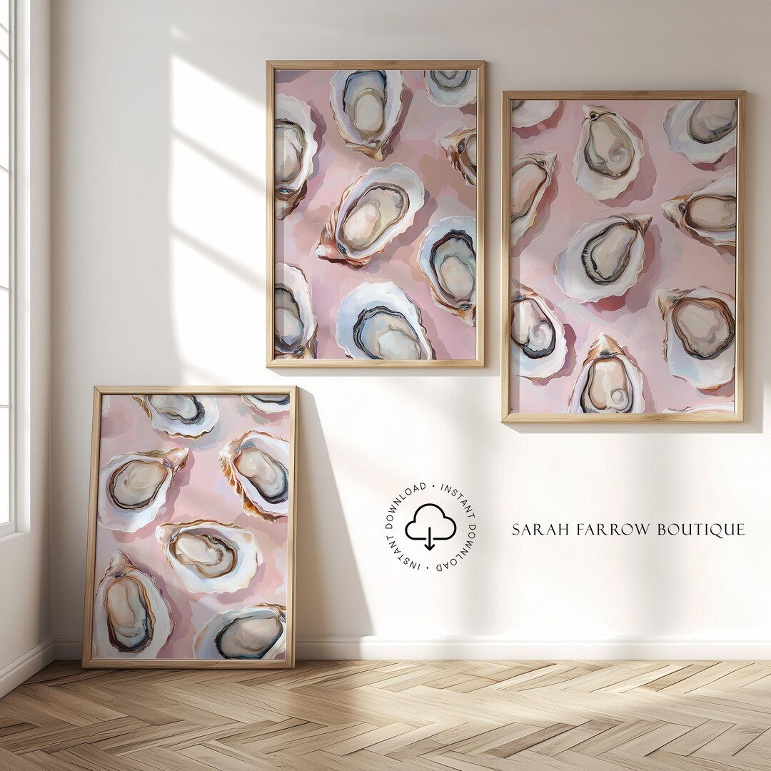 Oyster 3 Piece Wall Art Printable Oyster Art Set of 3 Digital Prints ...