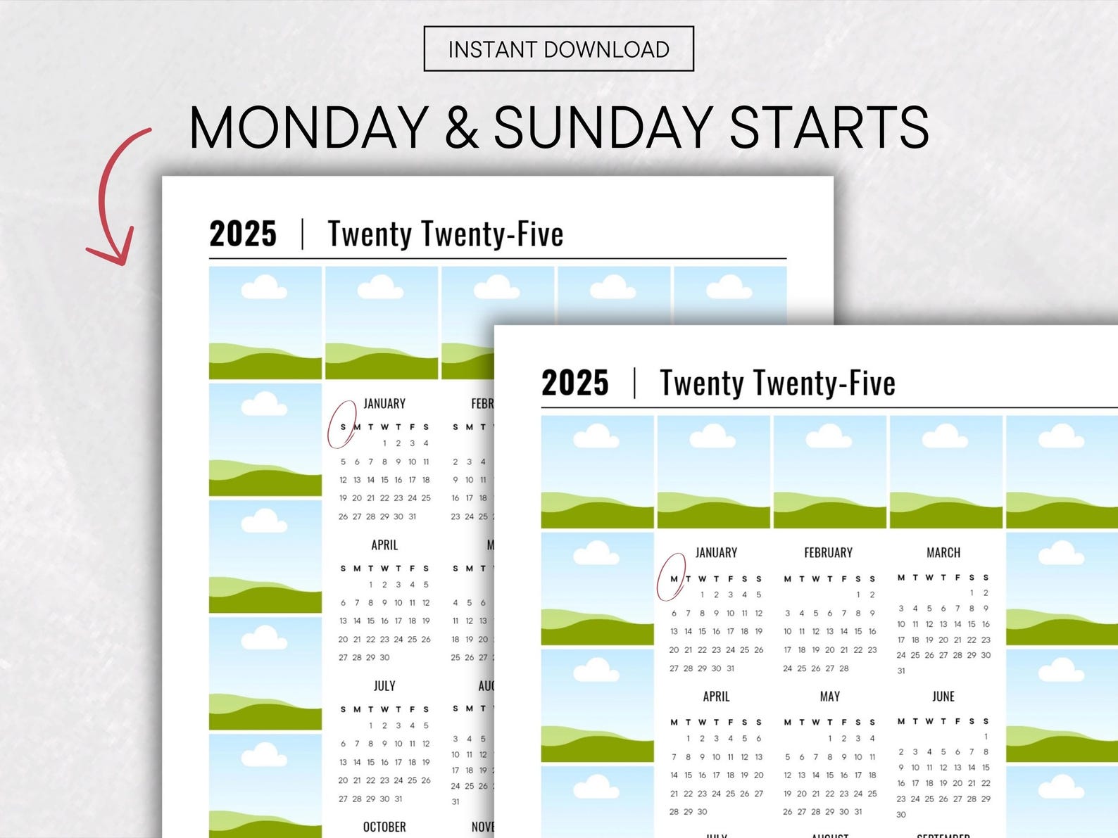 Editable Photo Collage 2025 Calendar Template Family Picture Wall ...
