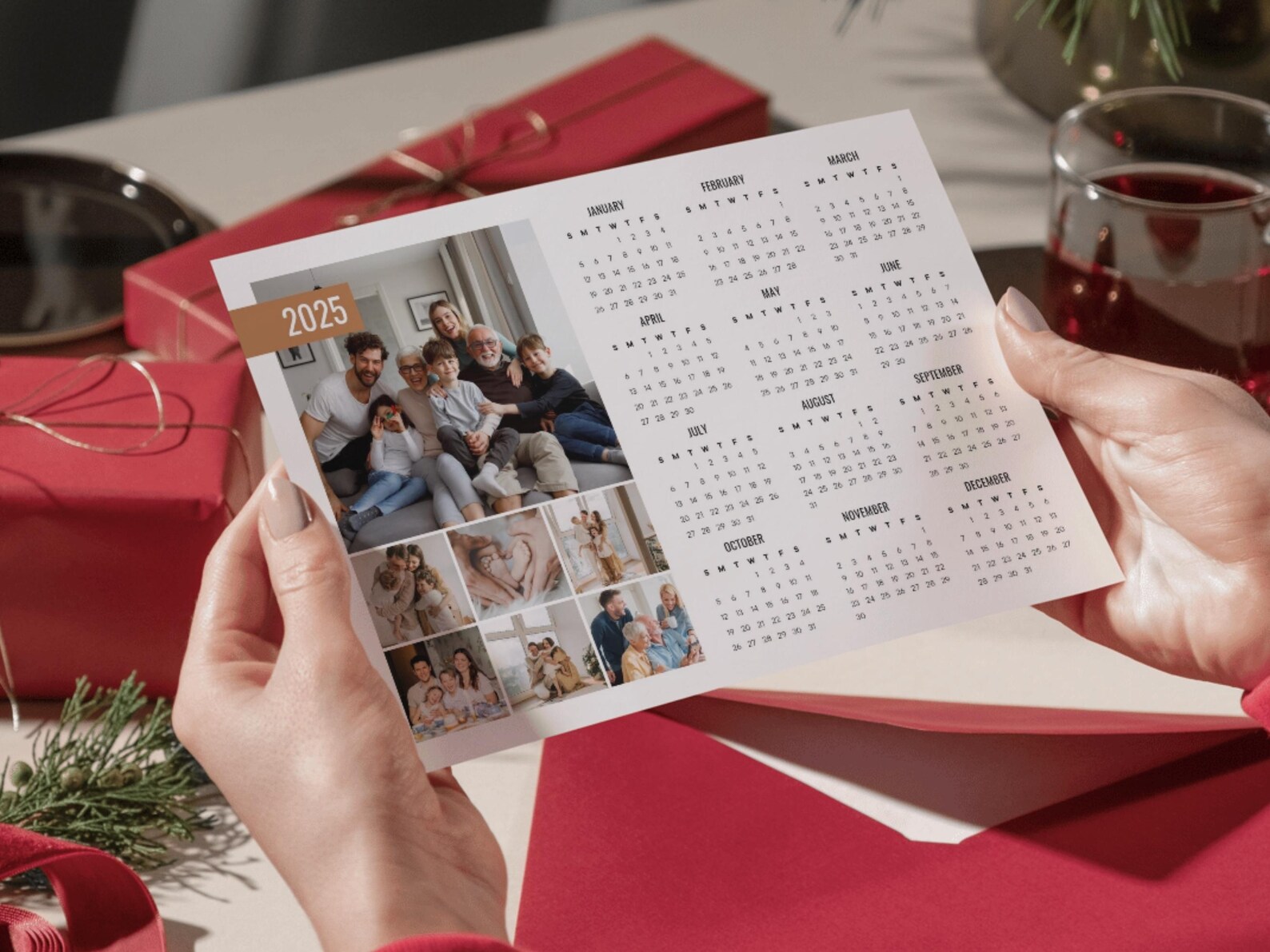 Editable Your Photos Horizontal Calendar 2025 Landscape Calendar 2025 ...