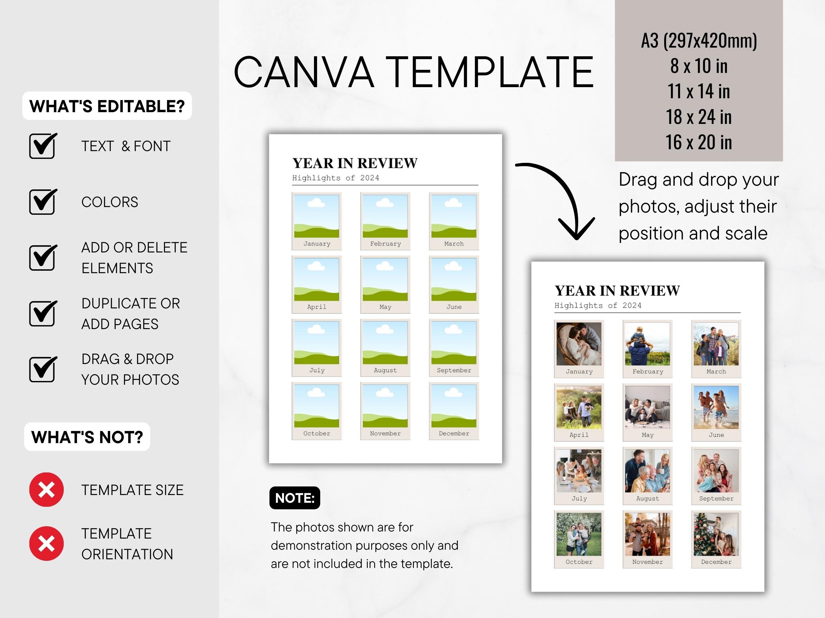 Editable Year in Review Template Printable Year in Review Poster Photo ...