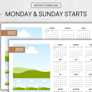 Editable Your Photos Horizontal Calendar 2025 Landscape Calendar 2025 ...