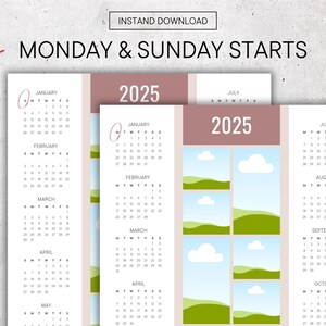 Custom 2025 Your Photos Calendar A4, A3, Letter Size Editable Canva ...