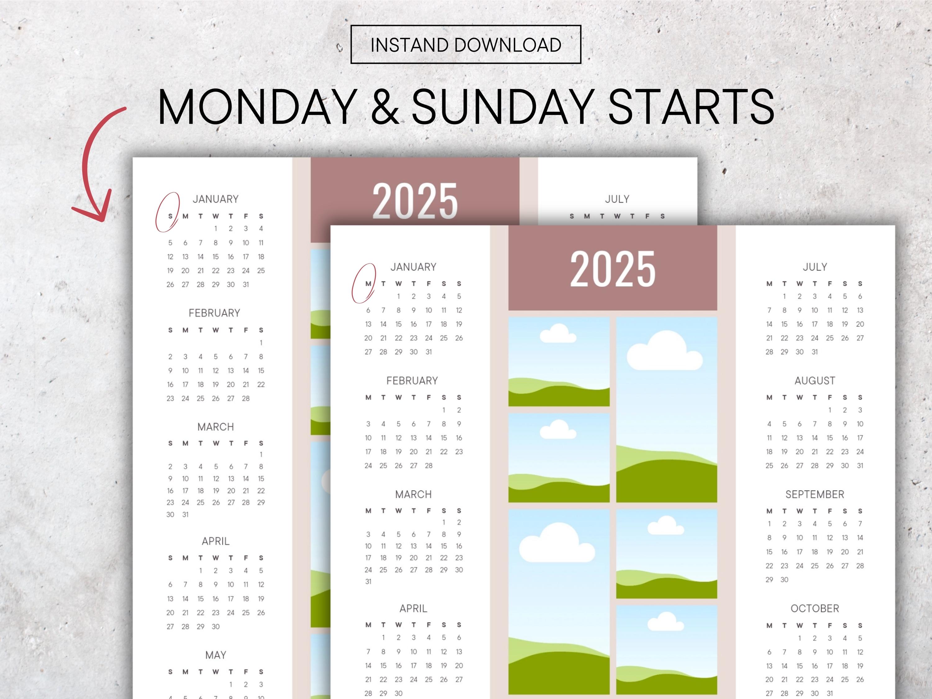 Custom 2025 Your Photos Calendar A4, A3, Letter Size Editable Canva ...
