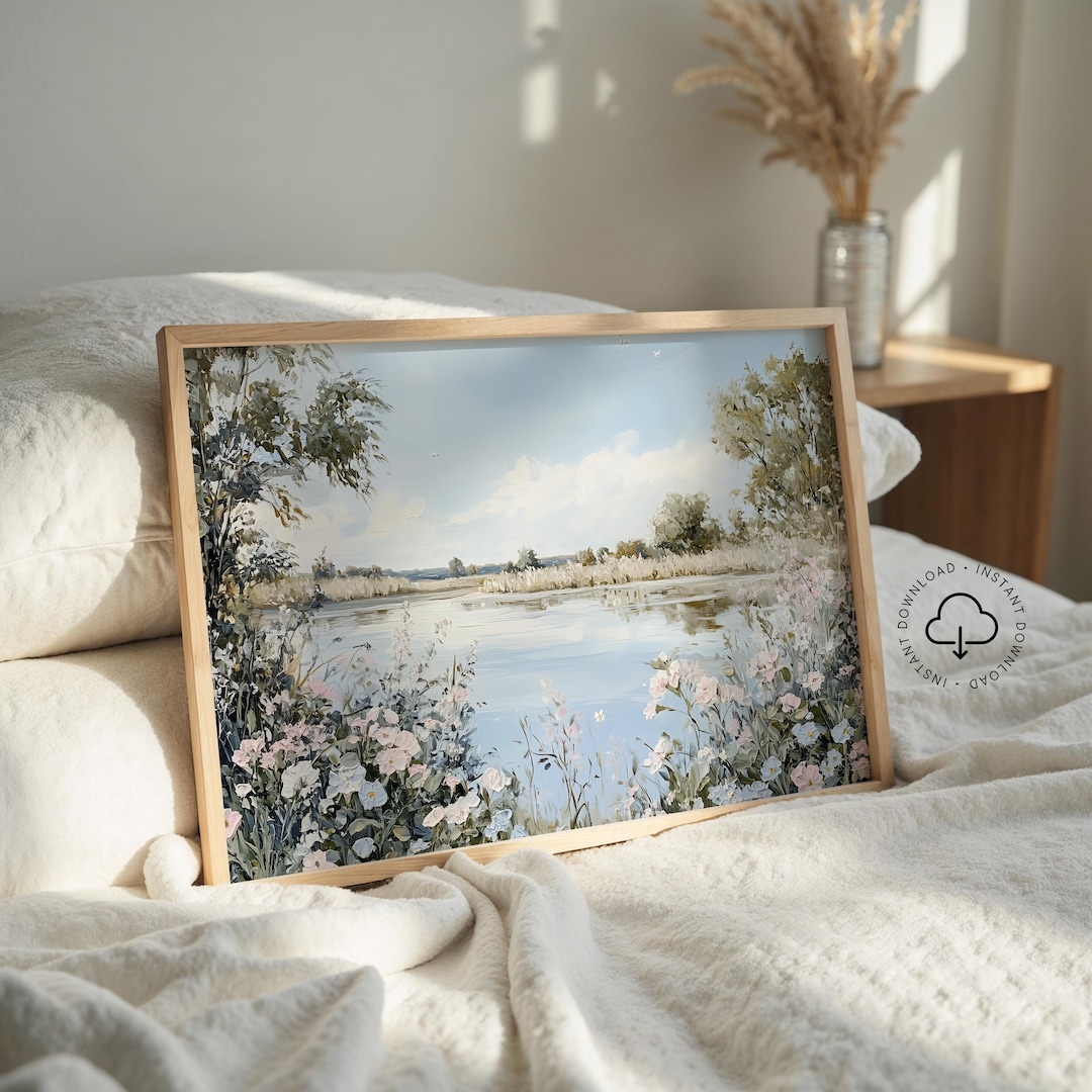 Lakeside Spring Flowers Printable Vintage Inspired Nature Wall Art ...