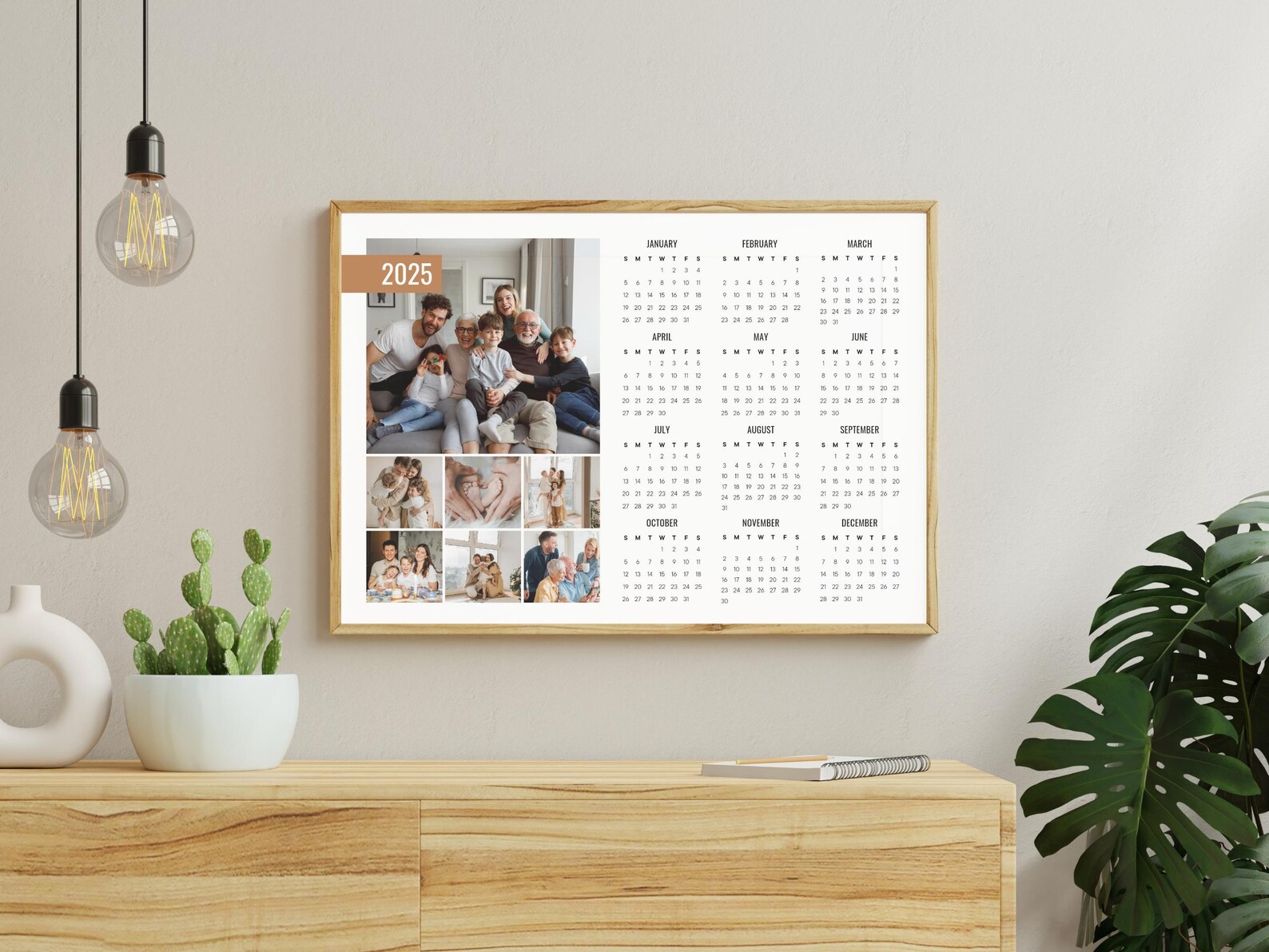 Editable Your Photos Horizontal Calendar 2025 Landscape Calendar 2025 ...