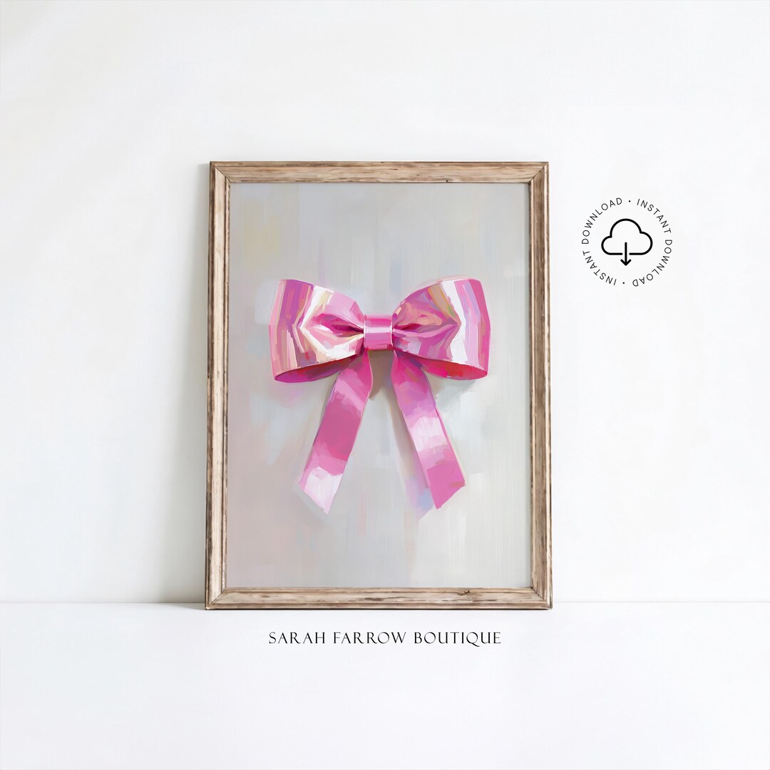 Coquette Bow Wall Art Cute Pink Teen Girl Poster Printable Dorm Room ...