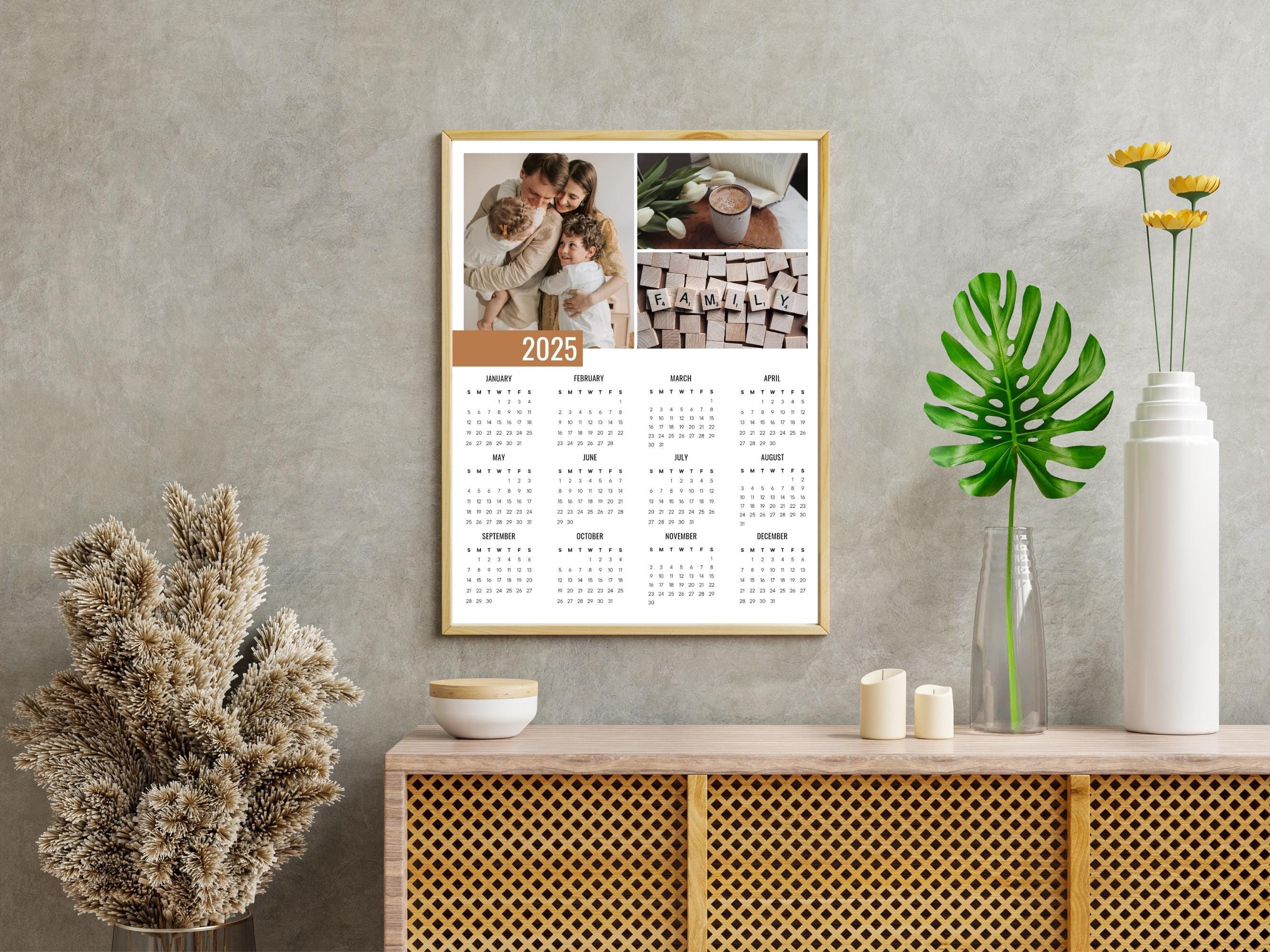 Custom Photo Collage 2025 Calendar Personalized Family Picture Wall ...