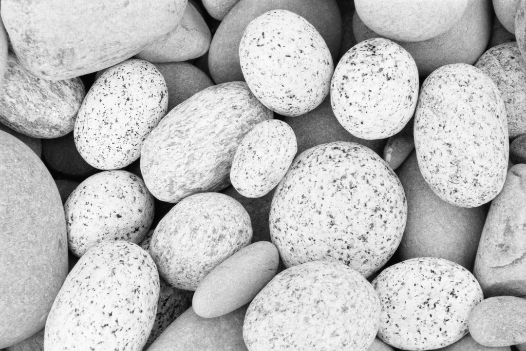 Classic Vintage Tor Bay Rocks, Nova Scotia, Round Rocks, B&W, Canvas or ...