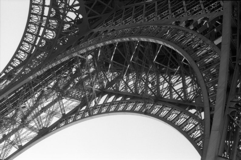 Classic Vintage Eifle Tower Perspective B&W, Canvas or Paper Print 0013 ...