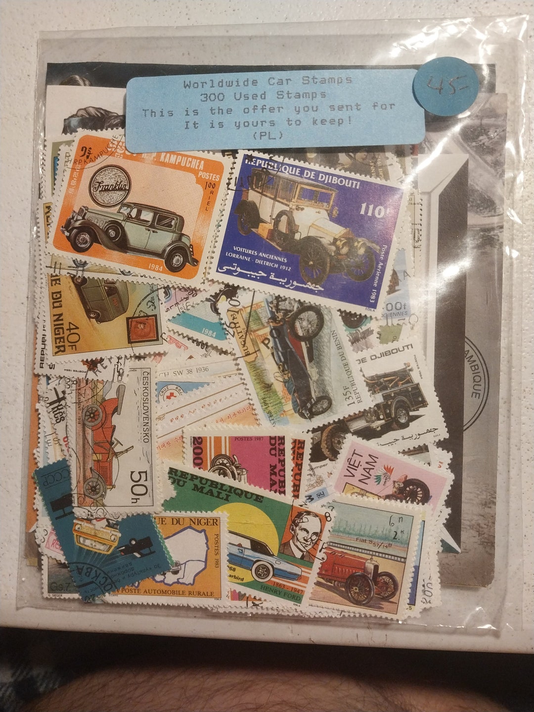 300 Cars on Stamps, Stamp Collection of Old Classic Cars - Etsy