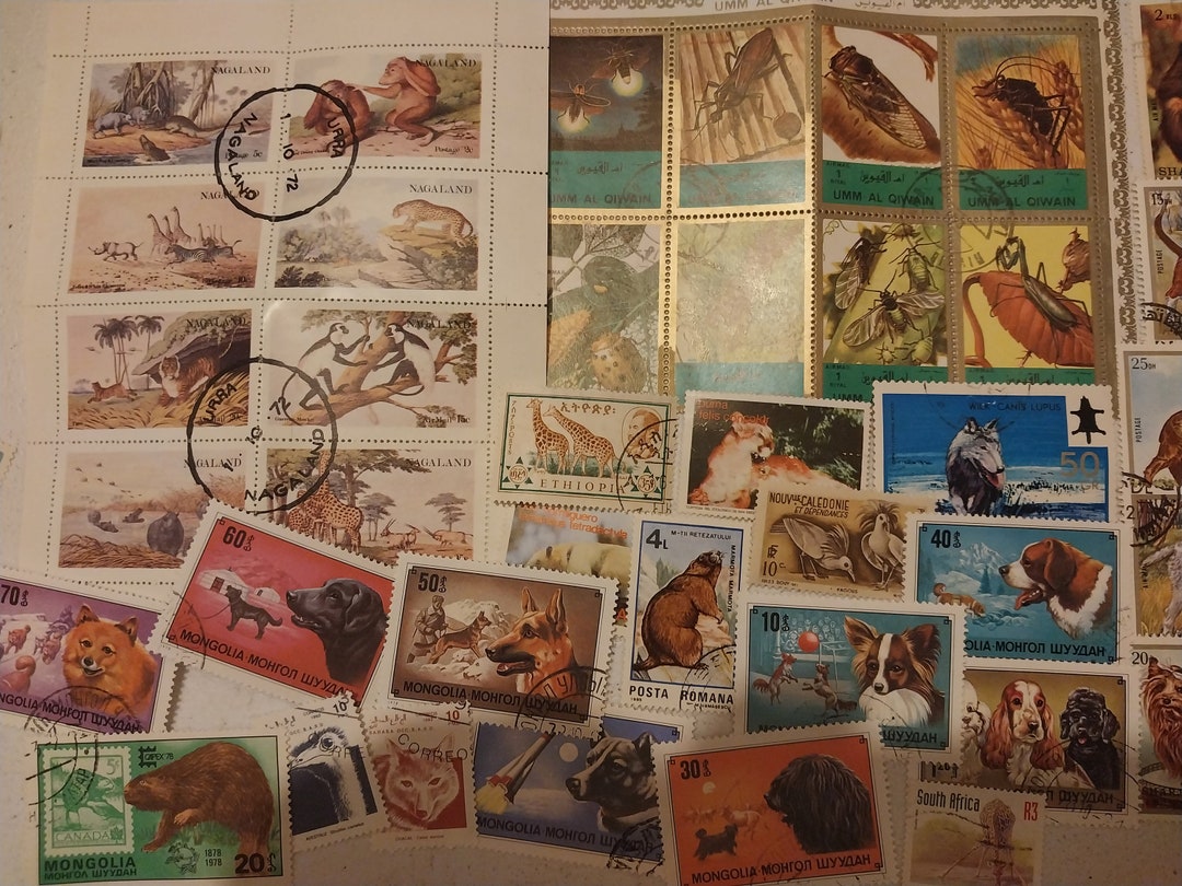 200 Worldwide Stamps With Animals, Animal Stamps - Etsy