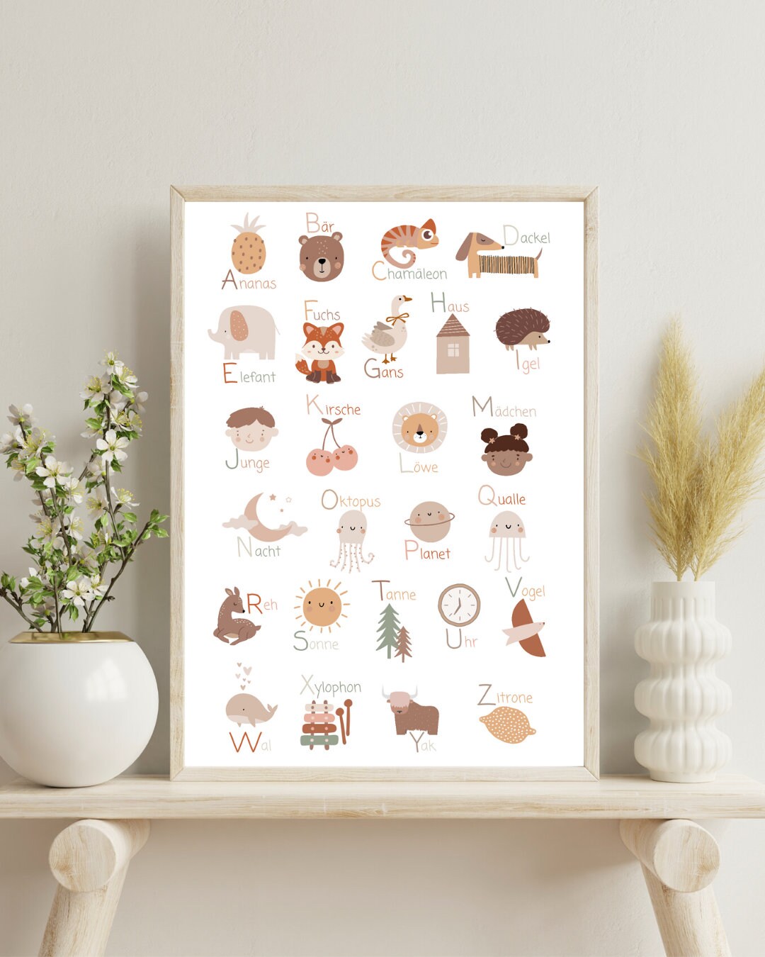 ABC Poster Alphabet Posters DIN A4 A3 Gifts for Children Boho Nursery ...