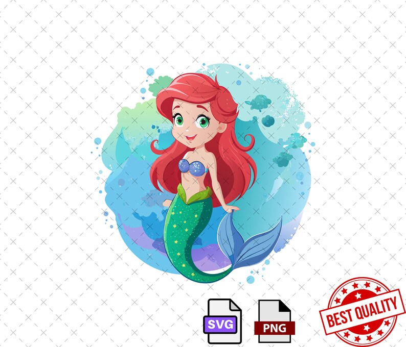 Cute Little Mermaid Clipart, Princess Ariel Png, the Little Mermaid Png ...