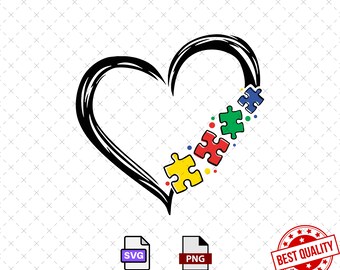 Autism Heart Svg, Autism Svg, Autism Awareness Svg, Puzzle Heart Svg ...