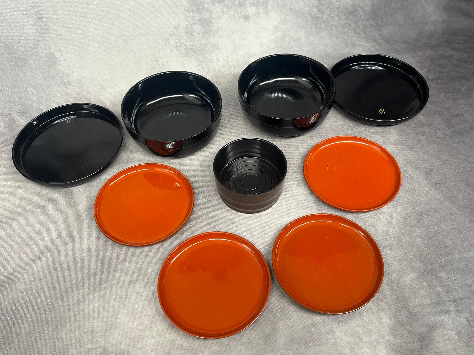 Set of 9 Lacquer Bowls/dishes, Vintage Japanese Kitchen Ware - Etsy