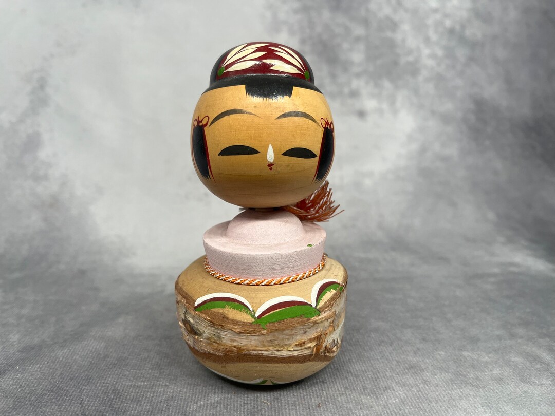 Vintage Japanese Bobblehead Kokeshi Doll, Wooden Kokeshi, Hand Made ...