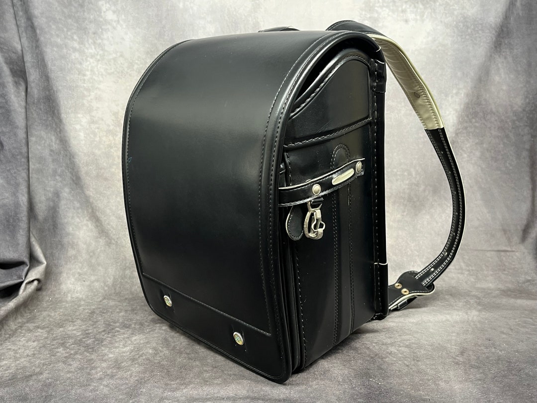 Randoseru Backpack, Black Japanese Tight Stitch Randoseru Bag, Black ...