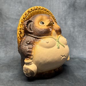 Japanese Shigaraki-ware Tanuki Raccoon Dog Tokkuri Pottery Vintage ...