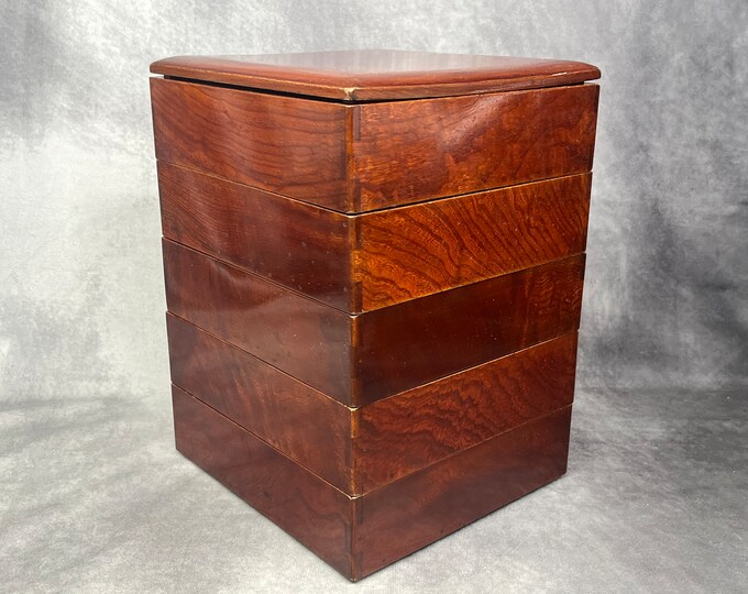 Old Japanese Bento Box, Lacquered Wooded 5 Tier Stacking Storage Box - Etsy