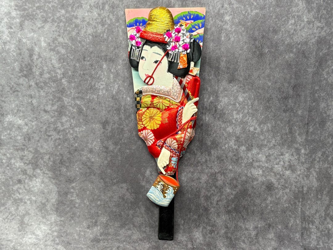 Vintage Hand Made Hagoita Paddle - Hanetsuki Paddles, Japanese Sports ...