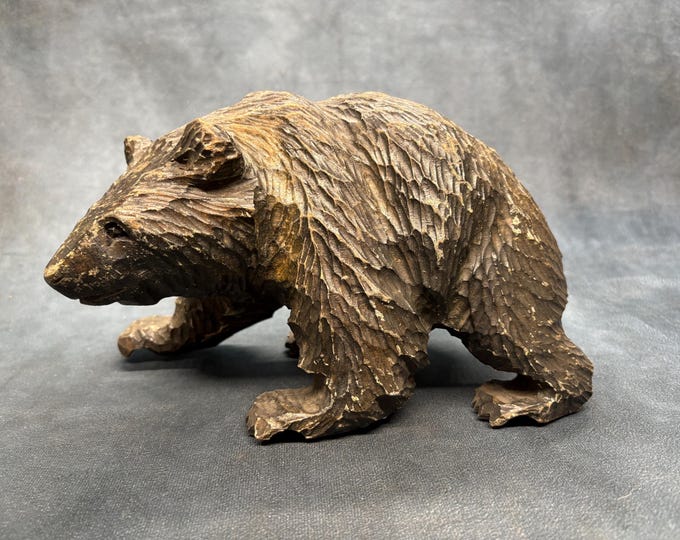 Vintage Japanese Ainu Bear - 1949 Vintage Hand Carved Wooden Bear From ...