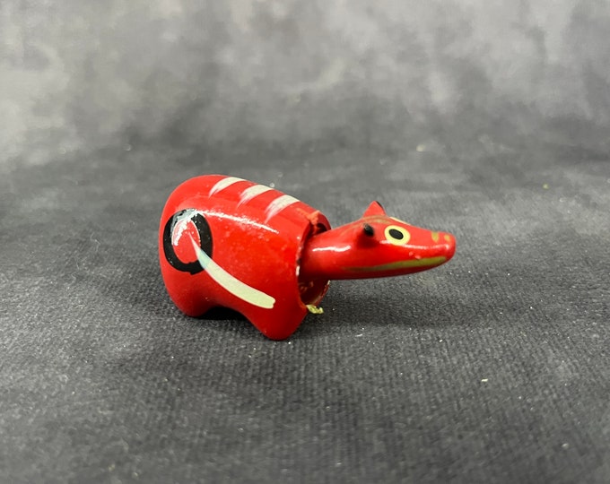 Miniature Akabeko - the Red Cow, Paper Mache Toy Cow, Vintage Japanese ...