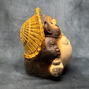 Japanese Shigaraki-ware Tanuki Raccoon Dog Tokkuri Pottery Vintage ...