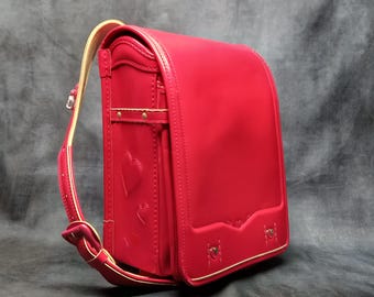 Randoseru Backpack, Pink With Light Pink Trim Japanese Tight Stitch ...