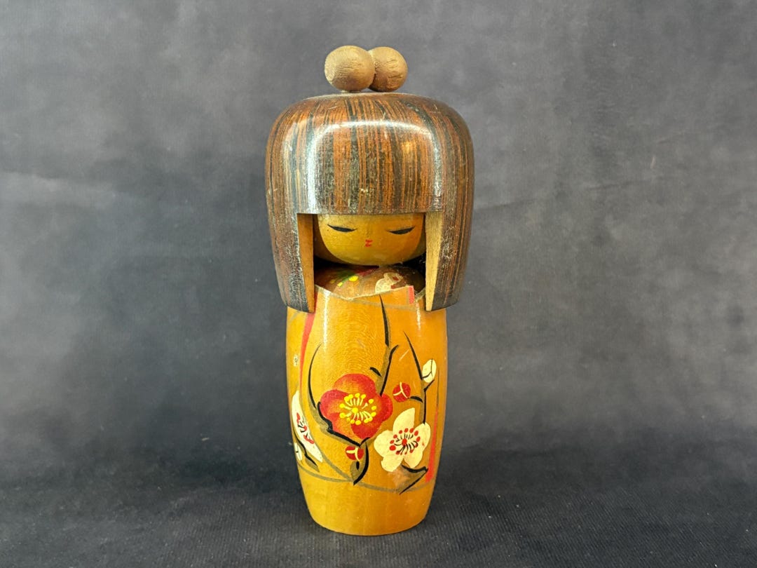 Kojo Tanaka Kokeshi Doll, Vintage Wooden Sosaku Kokeshi, Hand Made Folk ...