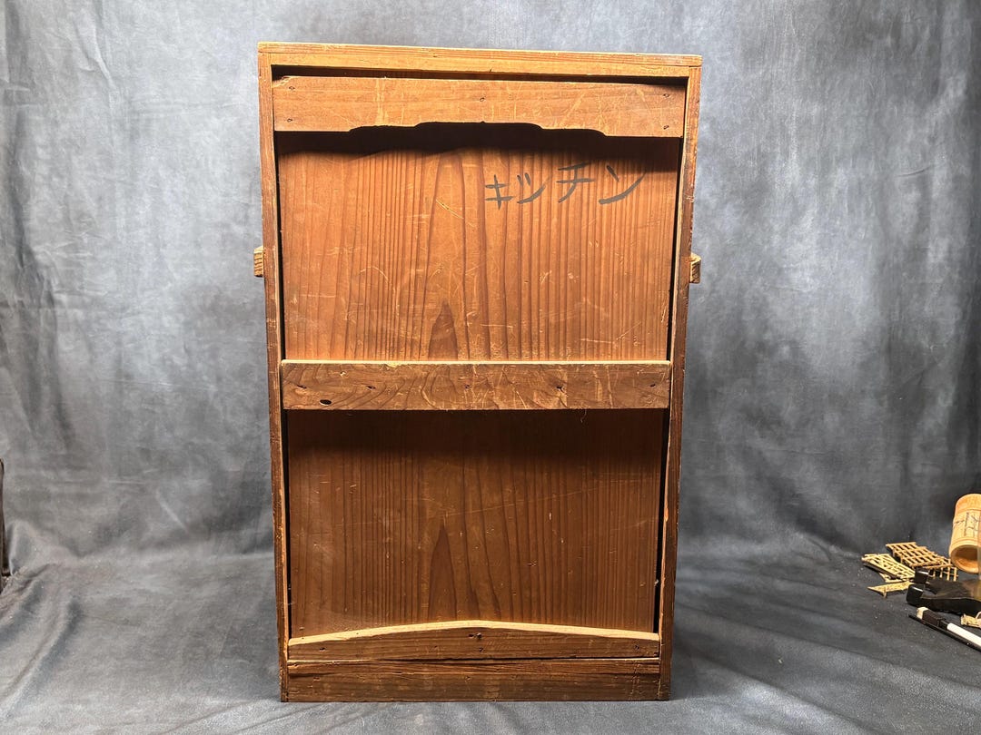 Large Unit, Vintage Japanese Wooden Storage Box, Front Opening Cupboard ...