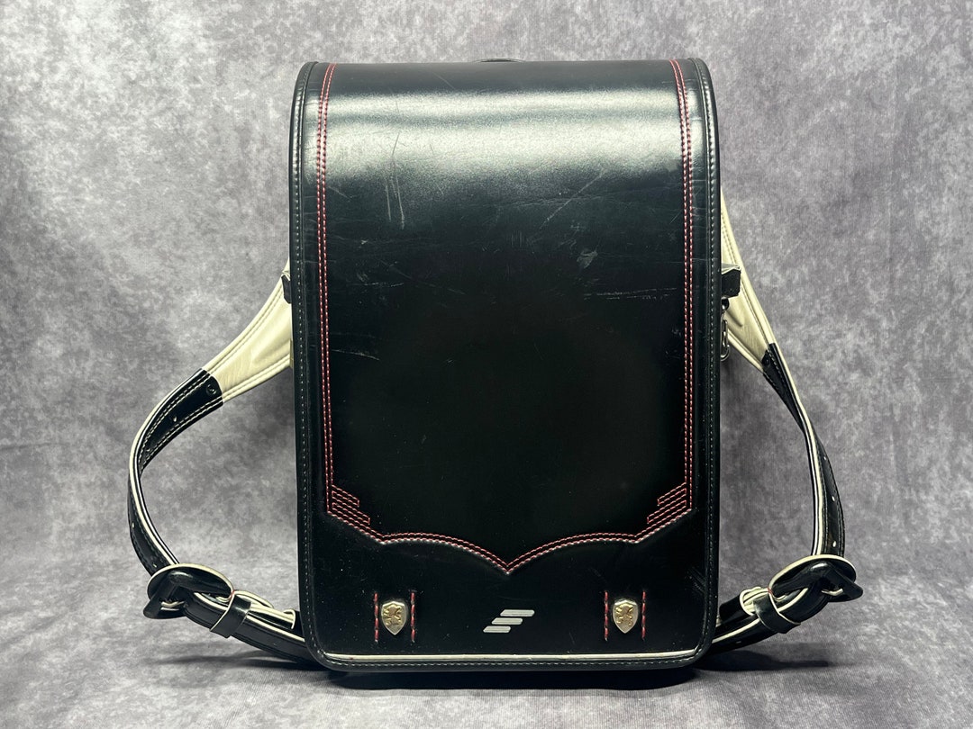 Randoseru Backpack, Black With Red Stitching Japanese Tight Stitch ...