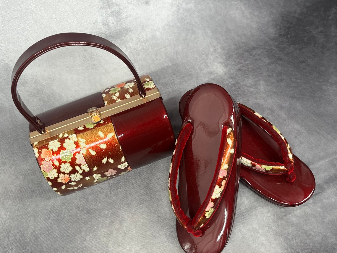Premium Zanmai Furisode Bag With Matching Zori Sandals Set Luxury ...