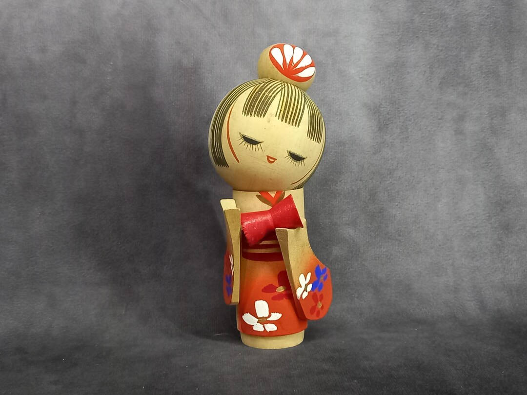 Tsuzumi Dojo Creative Kokeshi Doll, Vintage Wooden Kokeshi, Hand Made ...