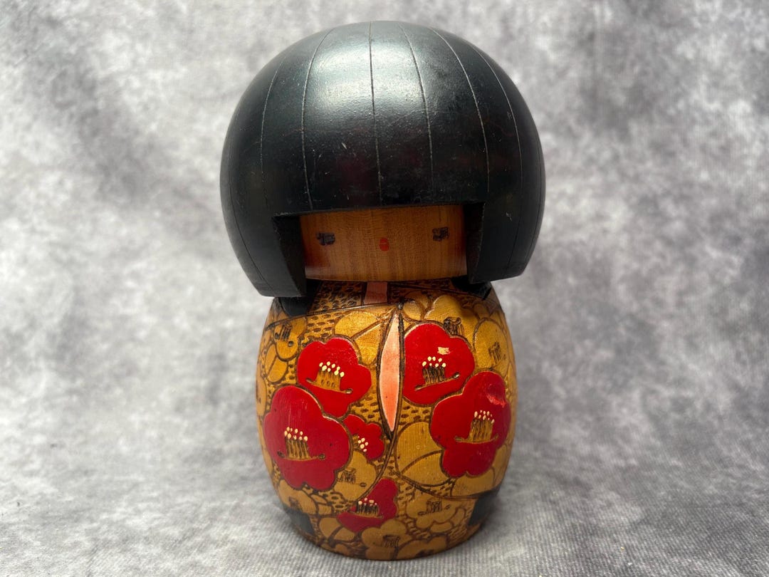 Takamizawa Kazuo Gumma Kokeshi Doll, Vintage Wooden Sosaku Kokeshi ...